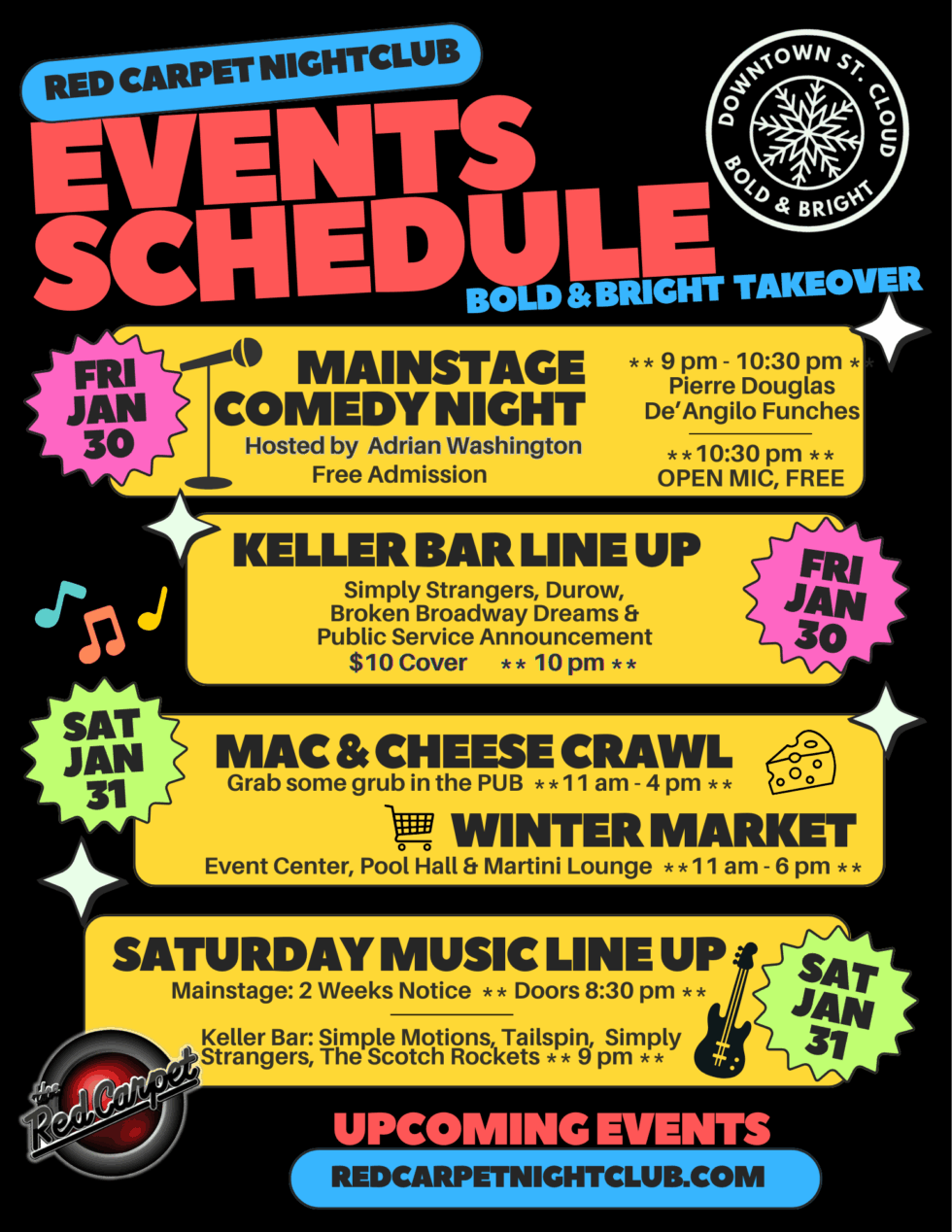 Bold & Bright – Open Mic Comedy – ON THE MAINSTAGE! | Red Carpet Nightclub